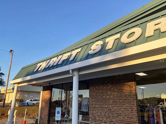 InJoy Thrift Store's green awning signals a different kind of shopping experience. Where retail therapy meets actual therapy for your wallet!