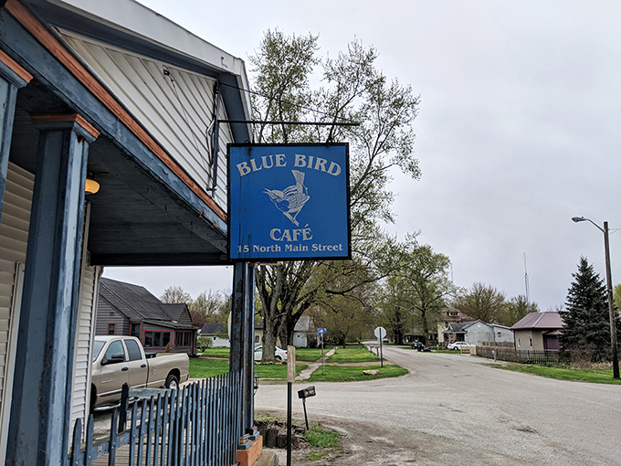 Blue plate special alert! Laketon's Blue Bird Caf&eacute; sign promises comfort food that'll transport you faster than Dorothy's ruby slippers to your grandmother's Sunday dinner table.