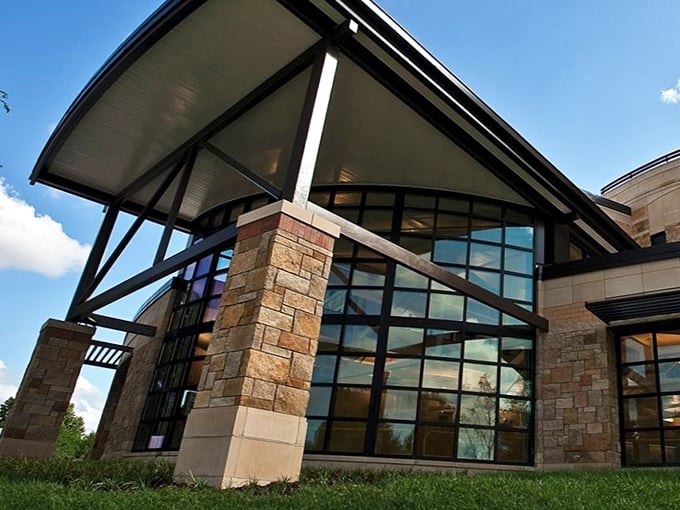 Elegant entrance design that says "welcome home" instead of "welcome to your final destination" - refreshingly inviting.