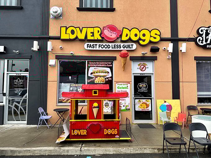 Bright as a summer day, Lover Dogs brings joy to every meal with playful charm.