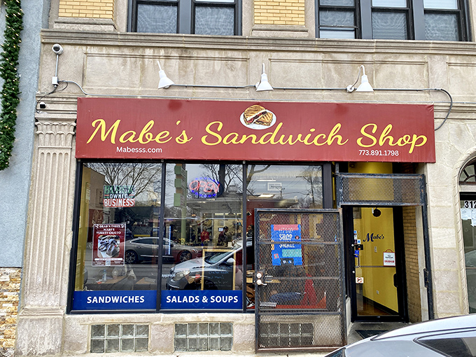 Bold red signage, bolder flavors! Mabe's stands out on 75th Street like a delicious exclamation point.