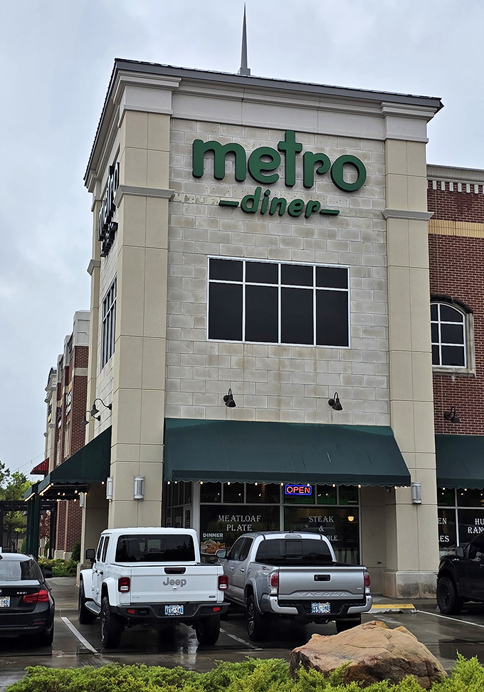 Metro Diner's modern exterior houses old-school cooking that proves comfort food never needs a trendy makeover.