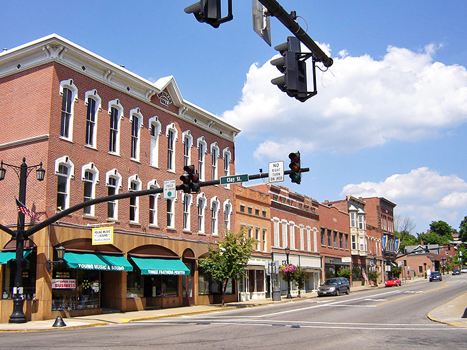 Downtown Millersburg shines with historic charm, colorful storefronts, and a welcoming small-town feel perfect for a relaxed afternoon stroll.
