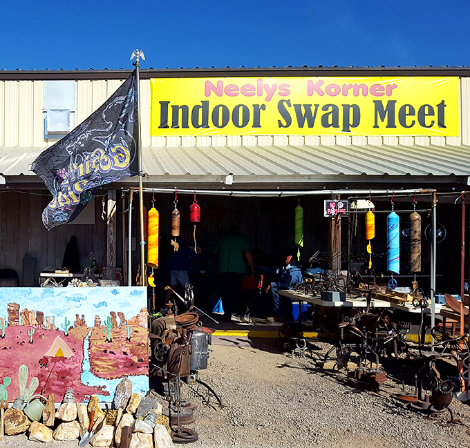 Neely's Korner welcomes visitors with its no-nonsense charm and a classic car that's seen more miles than most memories.