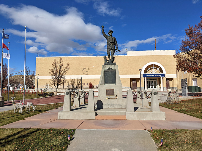 Price's main street showcases classic small-town architecture where brick buildings tell stories of hardworking mining communities that built Utah.