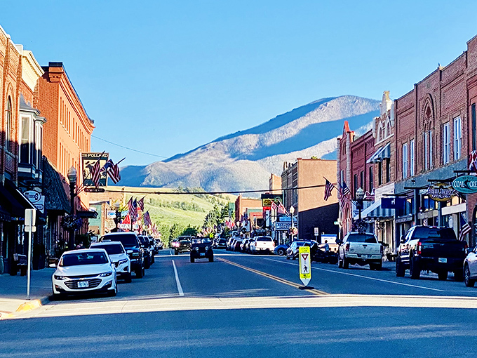 Red Lodge's main street climbs toward the mountains like it's auditioning for "Most Picturesque Small Town in America."