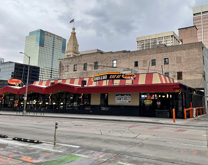 Downtown Denver's breakfast beacon shines bright with promises of legendary green chili and endless coffee.