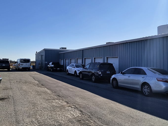 A quiet morning outside Shelby County Flea Market where vendors and shoppers get ready for a fun day of treasure hunting.