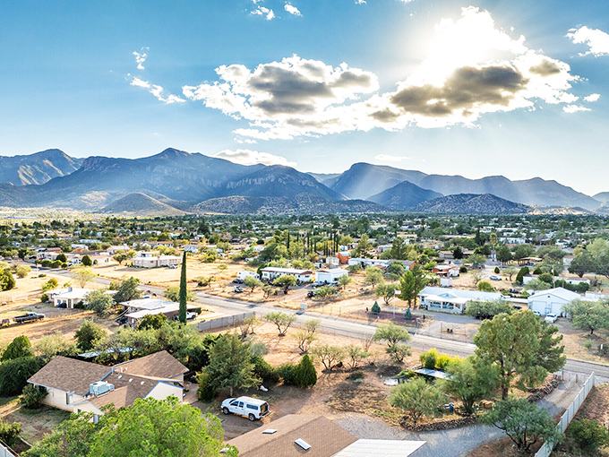 Sierra Vista's main drag offers small-town charm with mountain majesty in the background&mdash;the kind of view that makes errands feel like sightseeing.