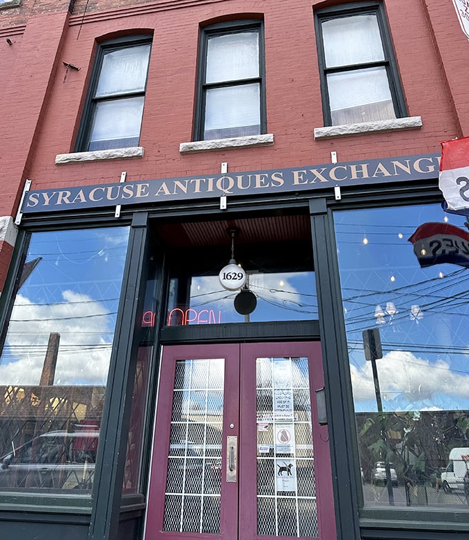 That classic brick storefront with its vintage sign promises the kind of authentic finds that make collectors' hearts race.