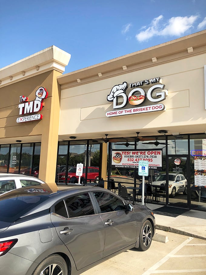 "Home of the Brisket Dog" isn't just a slogan &ndash; it's a Texas-sized promise That's My Dog delivers on with every bite.