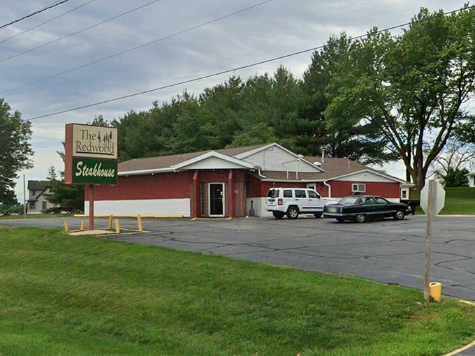 The Redwood's modest roadside appearance belies the beefy treasures within &ndash; where prime rib is religion and portion control is just a suggestion.