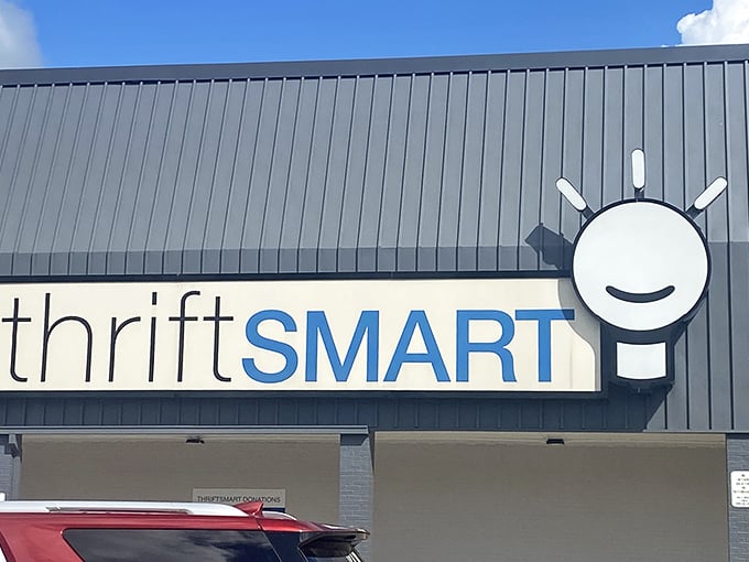 ThriftSmart's cheerful lightbulb logo practically winks at you, promising bright ideas for your wardrobe budget.