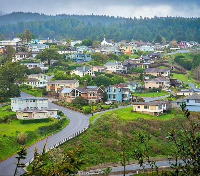 Trinidad's colorful buildings pop against the evergreen backdrop. Proof that good things come in small coastal packages.
