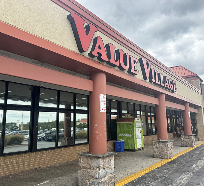 Bright skies frame this shopping destination where Value Village delivers on its promise of affordable community treasures galore.