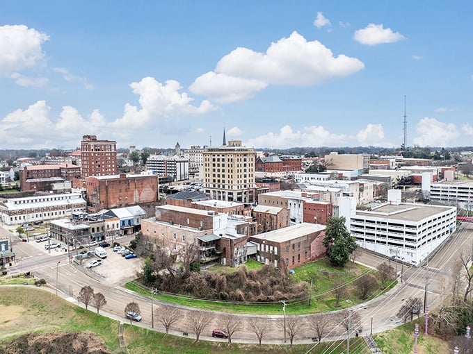 Vicksburg's historic buildings stand proudly along the riverfront, like sentinels guarding Mississippi's storied past.