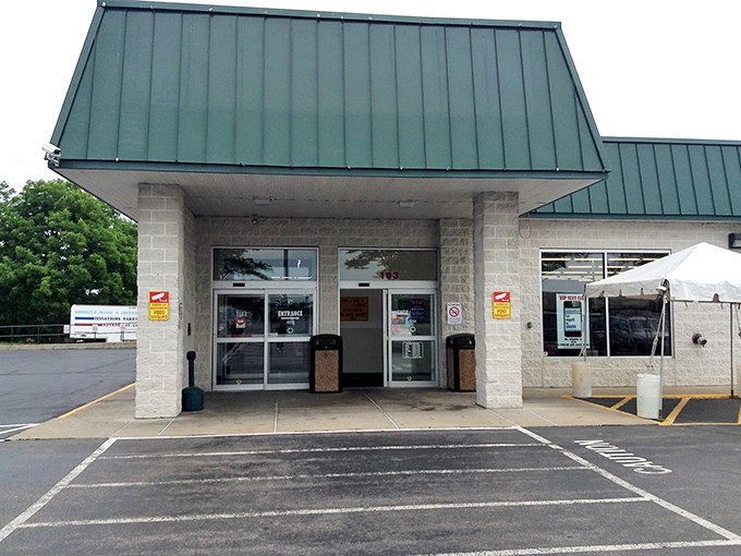 Village Discount's green roof signals "go" for thrift shoppers looking to score big without spending big.