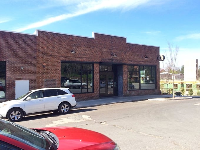 Vortex Doughnuts' brick exterior gives no hint of the creative flavor explosions happening inside. Asheville's artsy spirit in donut form!