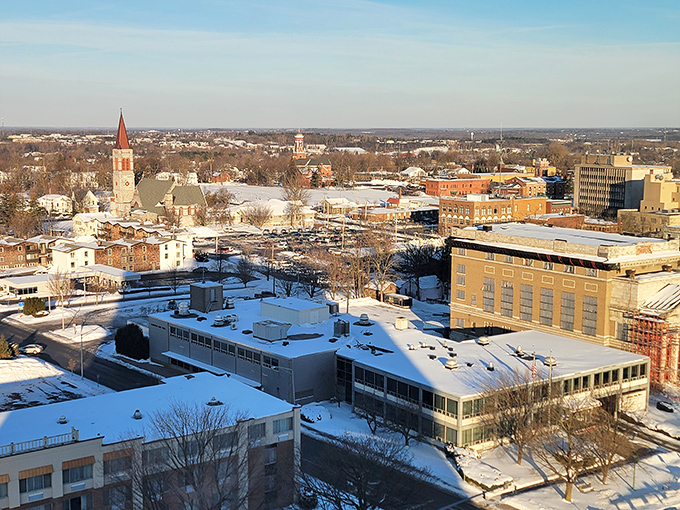 Watertown's main drag showcases the kind of sturdy, no-nonsense buildings that have weathered economic storms for generations.