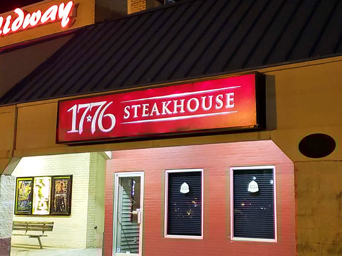 Revolutionary flavors await behind this glowing beacon of beef at Rehoboth's beloved steakhouse.