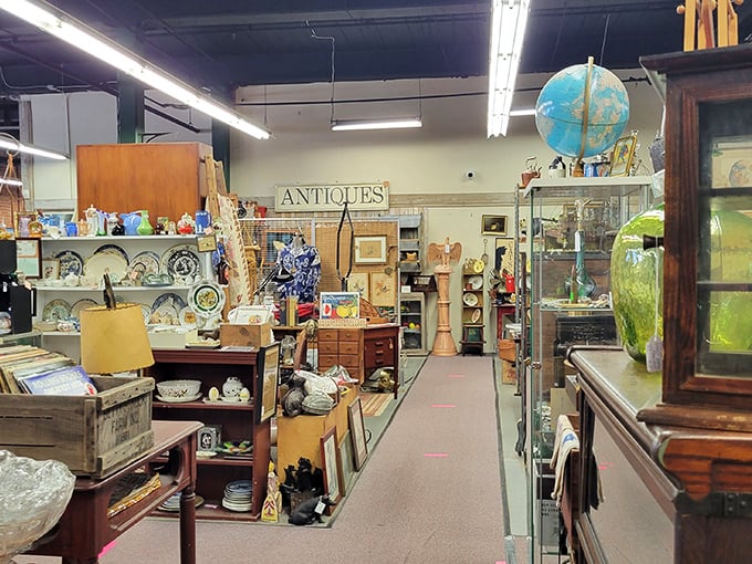 Industrial chic meets treasure hunter's paradise. Those brick walls have gone from housing machines to sheltering memories of New England's past.