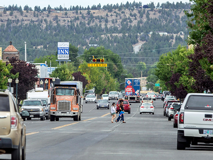 Traffic flows through Alturas' sun-baked corridor while pine-dotted hills remind visitors they're at the edge of wilderness&mdash;civilization's last handshake.