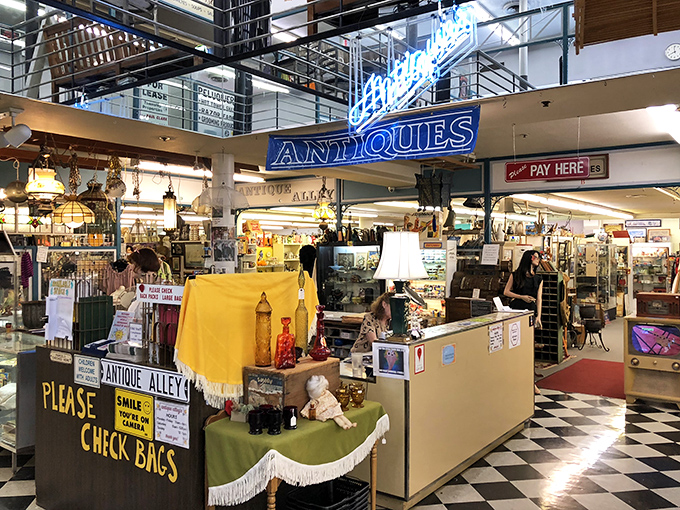 Antique Alley's multi-level wonderland invites serious browsing &ndash; the kind of place where hours disappear faster than cookies at a PTA meeting.