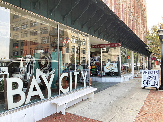 The storefront proudly announces itself like a town crier from another era&mdash;"Hear ye, hear ye, vintage treasures await!"