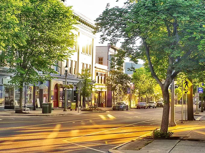 Rain-slicked streets in Bennington reflect both historic architecture and modern affordability, a combination increasingly rare in today's America.