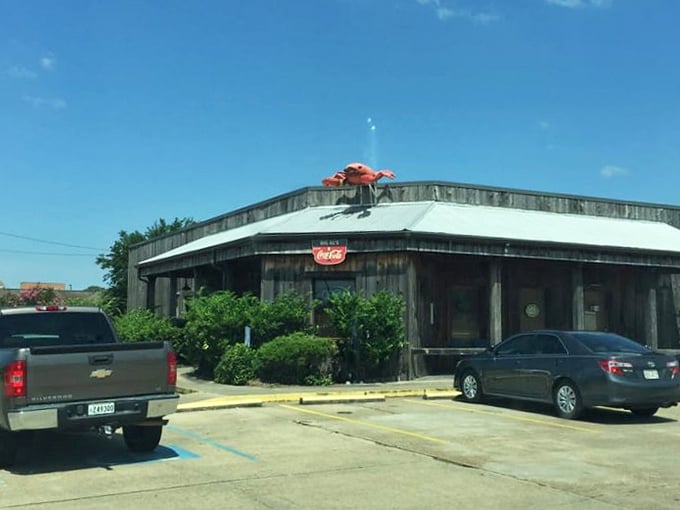 When you put a giant crawfish on your roof, you're making a statement about serious seafood commitment below.