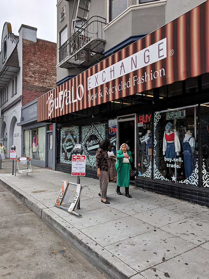 The sidewalk outside Buffalo Exchange buzzes with energy&mdash;where fashion meets frugality in the Mission District.