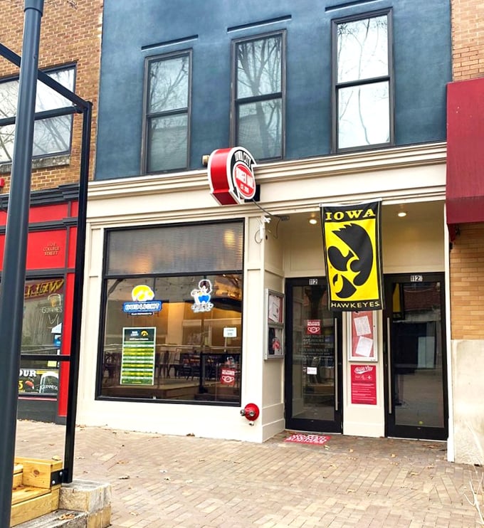 Those big windows let you peek inside where burger magic happens every single day. 
