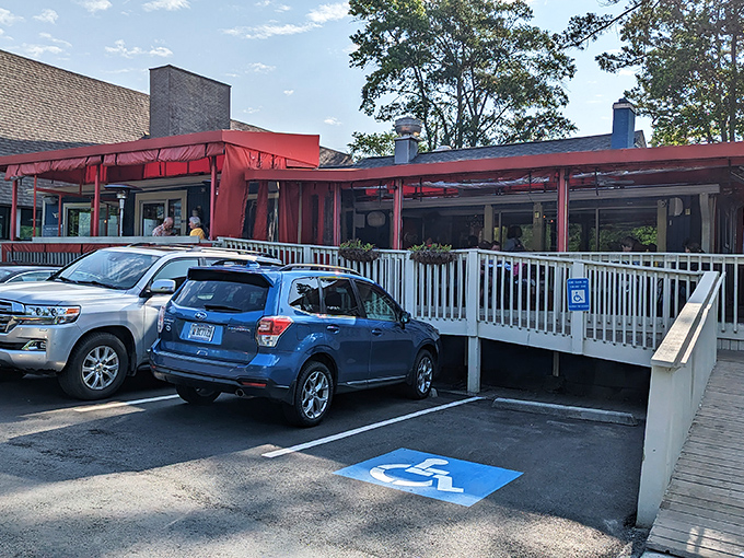 That red awning isn't just for shade&mdash;it's the gateway to biscuit paradise in Atlanta's breakfast scene.