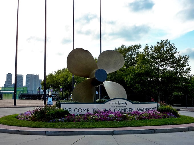 The Camden waterfront welcomes visitors with artistic flair and prices that bloom like these colorful flowers.