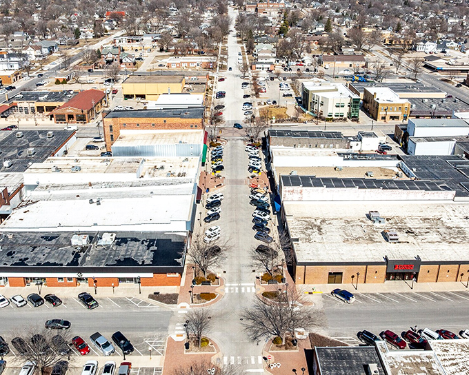 From this bird's-eye view, Carroll's orderly streets reveal the thoughtful planning behind this affordable gem.