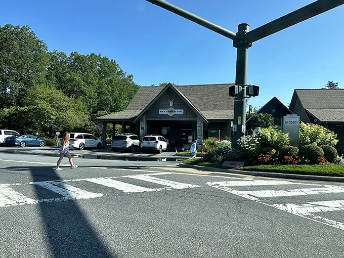 Lamp posts and benches line Cashiers' sidewalks, creating those perfect "let's sit and watch the world go by" moments every vacation needs.
