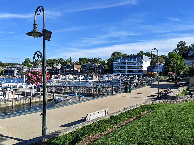 Marina views in Charlevoix that don't require a yacht-sized bank account. The water sparkles for everyone, regardless of tax bracket.