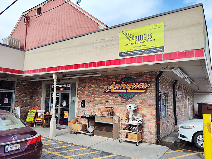 The yellow banner announces "Cobwebs" like a friendly shout from the past, inviting you to step back in time.