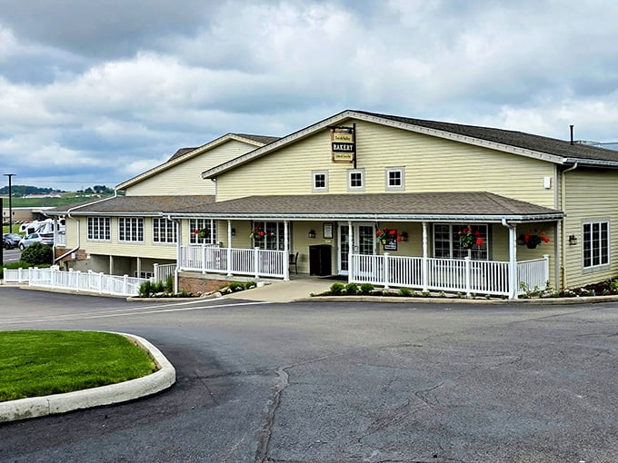 That classic restaurant facade promises the kind of hearty cooking that turns strangers into regular customers instantly.