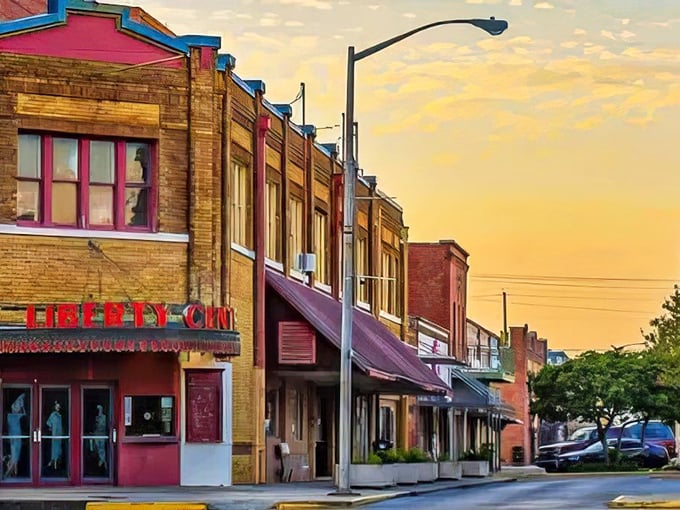 Eunice at golden hour transforms ordinary brick into extraordinary memories – the best show in town costs absolutely nothing.