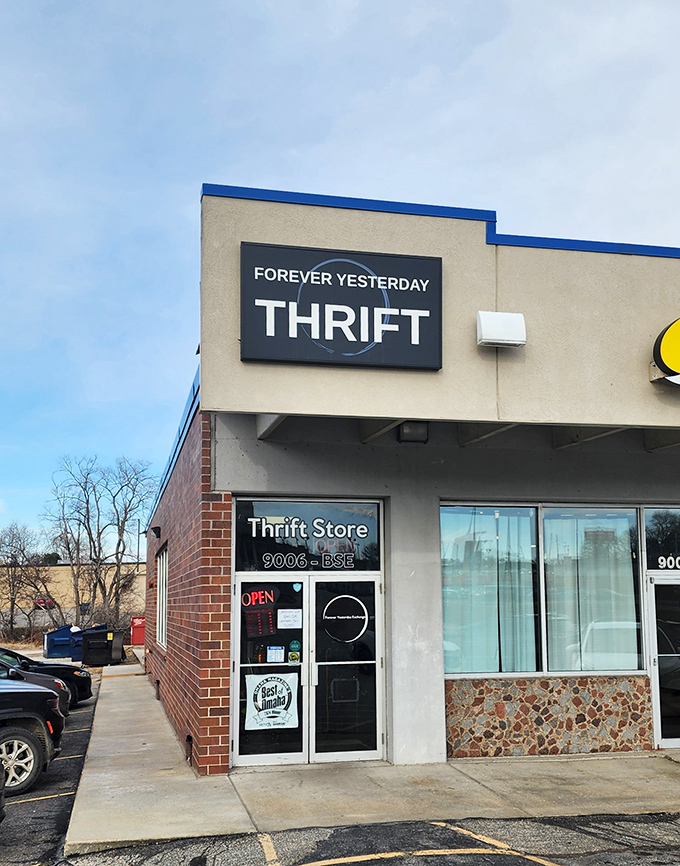 The simple storefront hides a world of nostalgia and bargains. Even the name evokes treasures from simpler times.