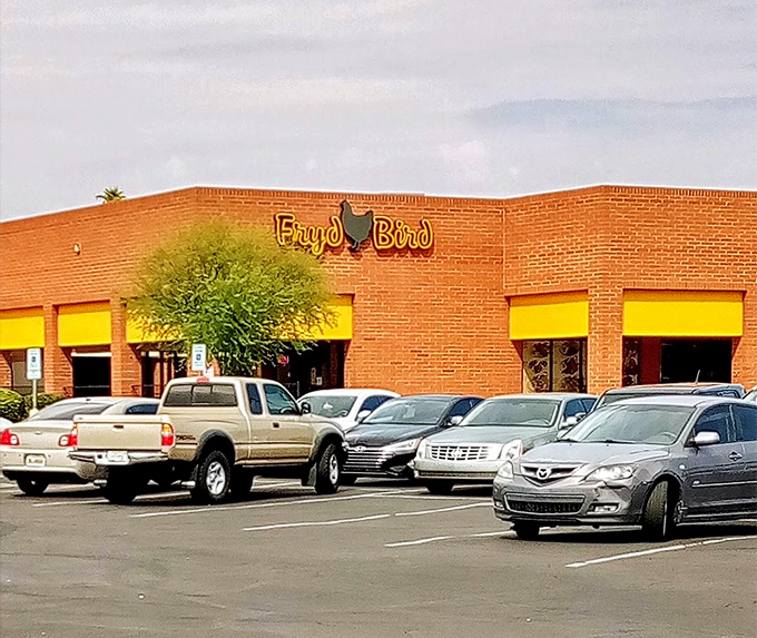The clean lines and modern simplicity of Fryd Bird hide a kitchen where chicken magic happens daily.