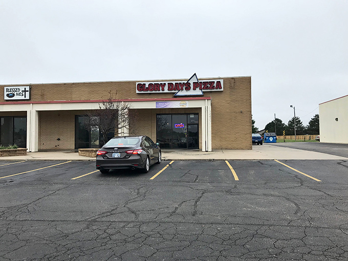 This unassuming strip mall hides Glory Days Pizza - proof that great pizza doesn't need fancy real estate.