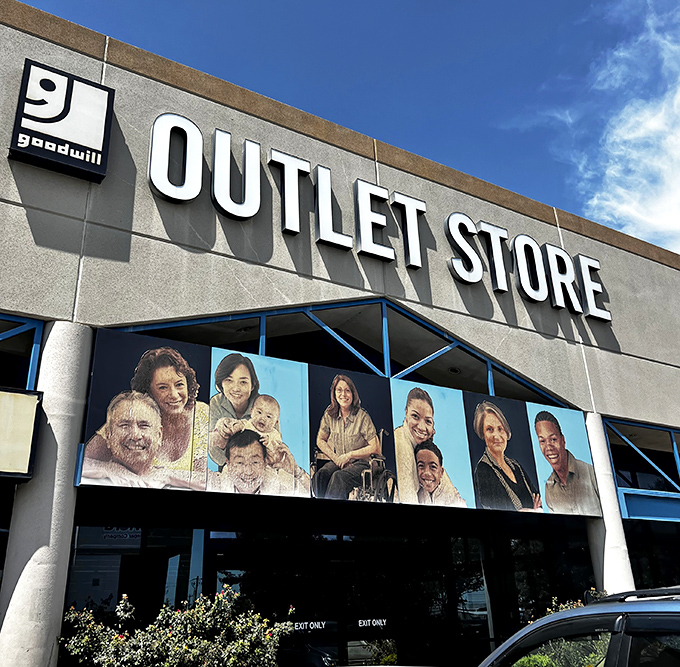 The modern storefront promises a different kind of thrift adventure - one measured by the pound.