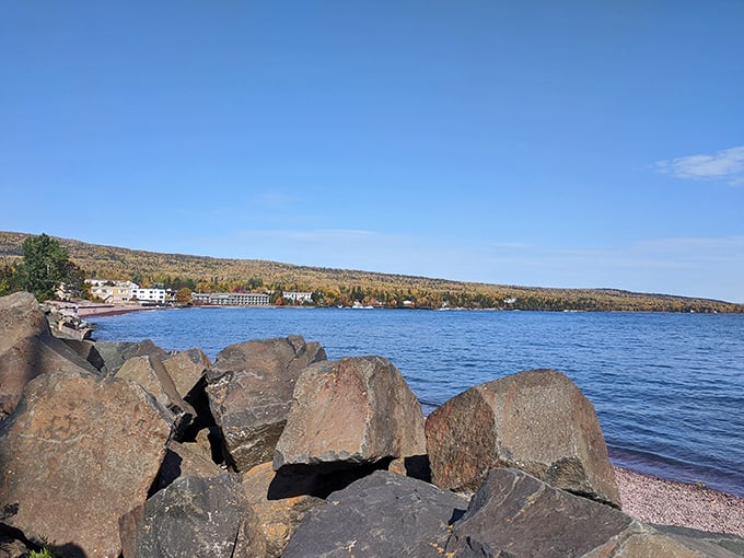 Those ancient rocks have been watching Superior's moods longer than we've been dreaming.