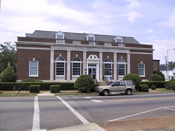 The stately post office building anchors Greenville's downtown with the dignity of classic American architecture.