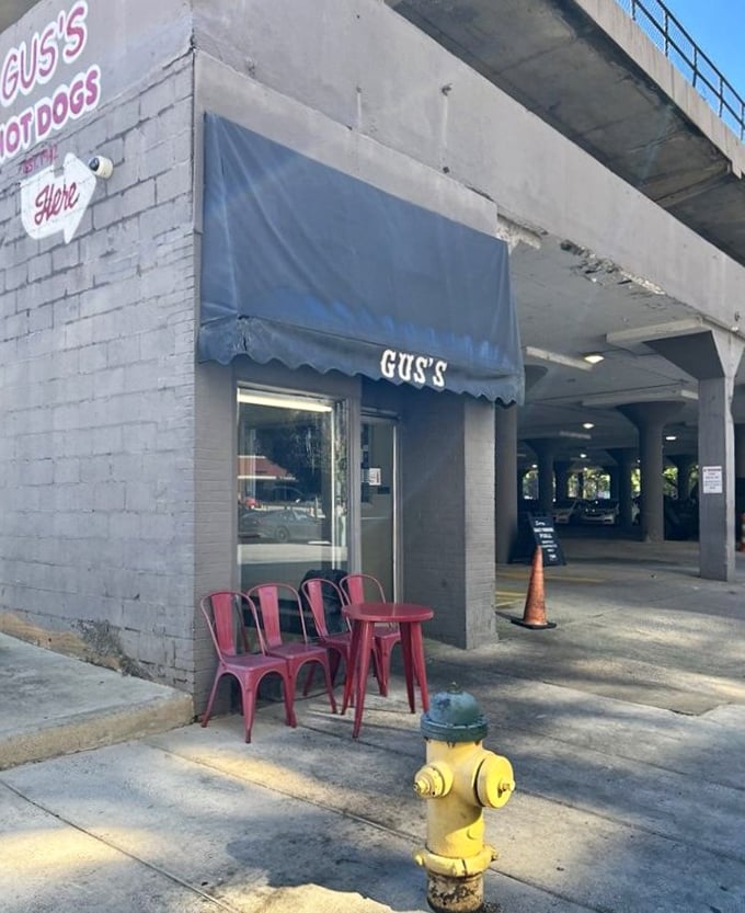 Those bright red chairs outside Gus's aren't just seating&mdash;they're front-row tickets to Birmingham's hot dog theater.