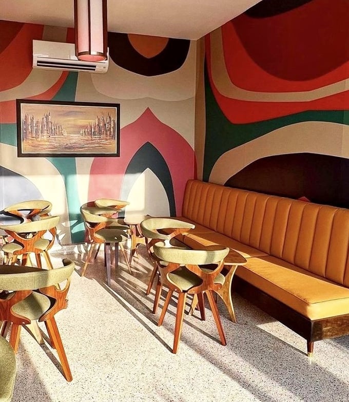 Those groovy wall patterns scream "the seventies called and left their best decorating ideas here."