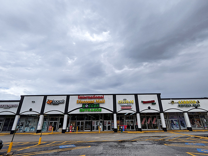 A rainbow of storefronts beckons with the universal language everyone understands: incredible deals that speak directly to your wallet.