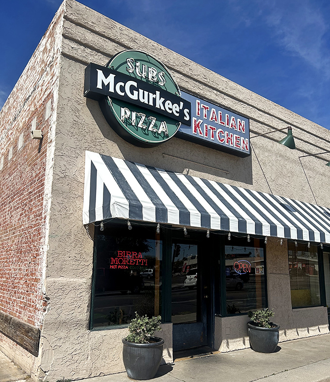 Those diagonal stripes guide you straight to sandwich paradise, no GPS required, just your appetite and good sense.